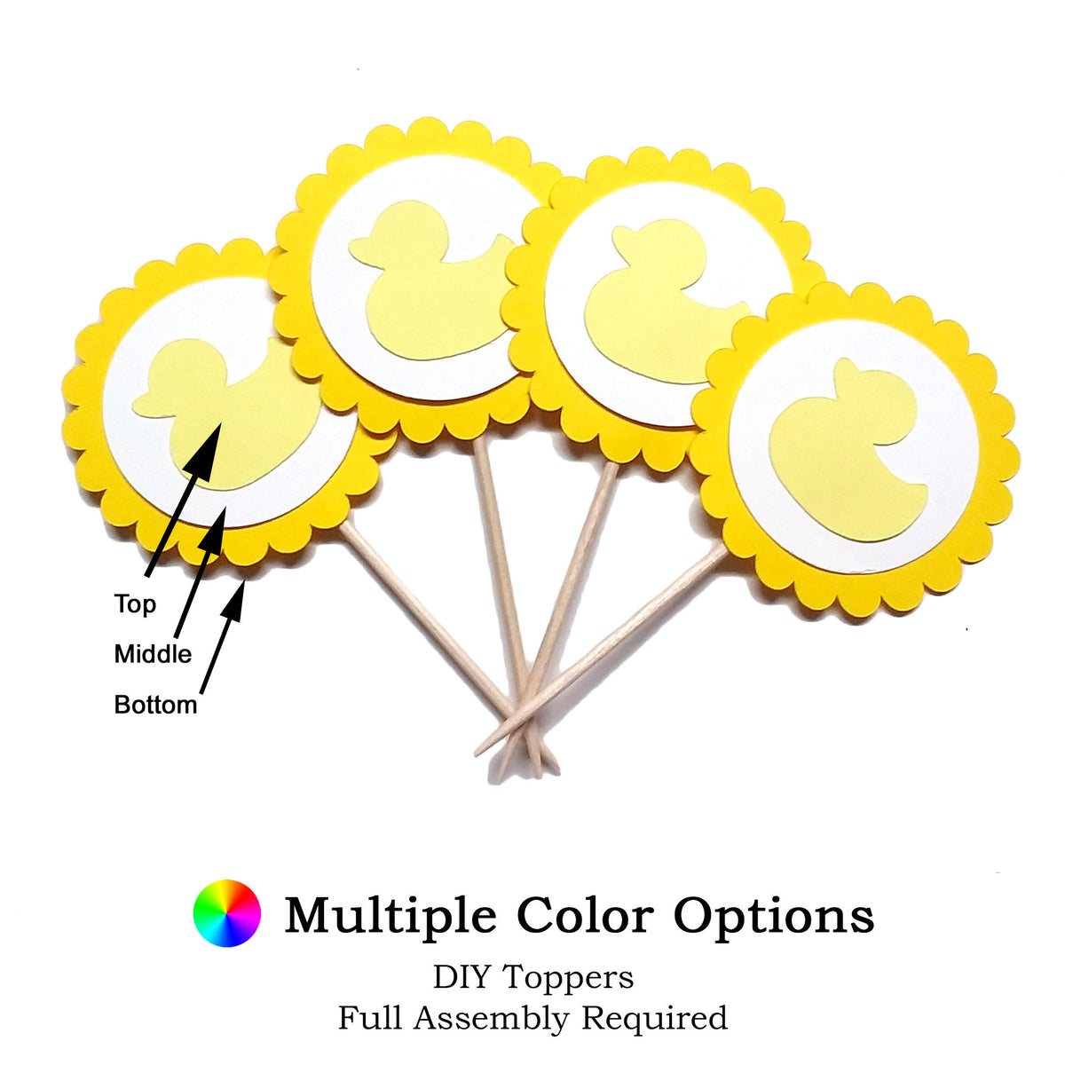 Duck DIY Cupcake Toppers (12 kits per order) – DIY Paper Supply