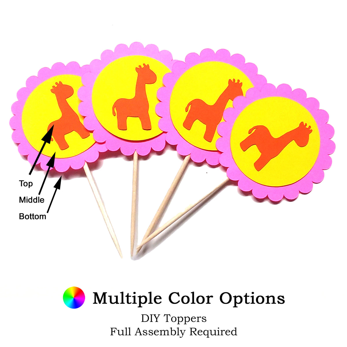 Giraffe DIY Cupcake Toppers (12 kits per order) – DIY Paper Supply