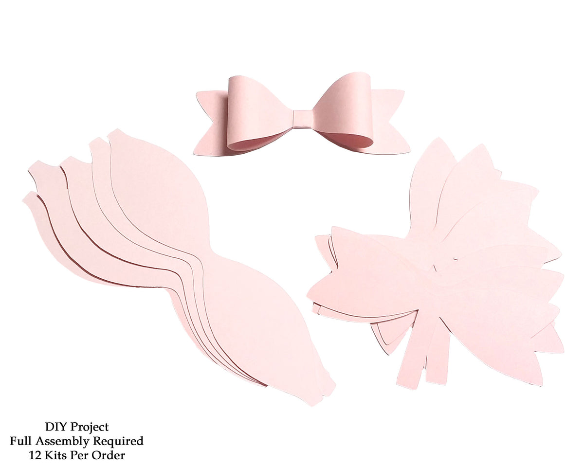 Light Pink Paper Bow DIY Set - 12 per order (Pricing for sizes vary ...