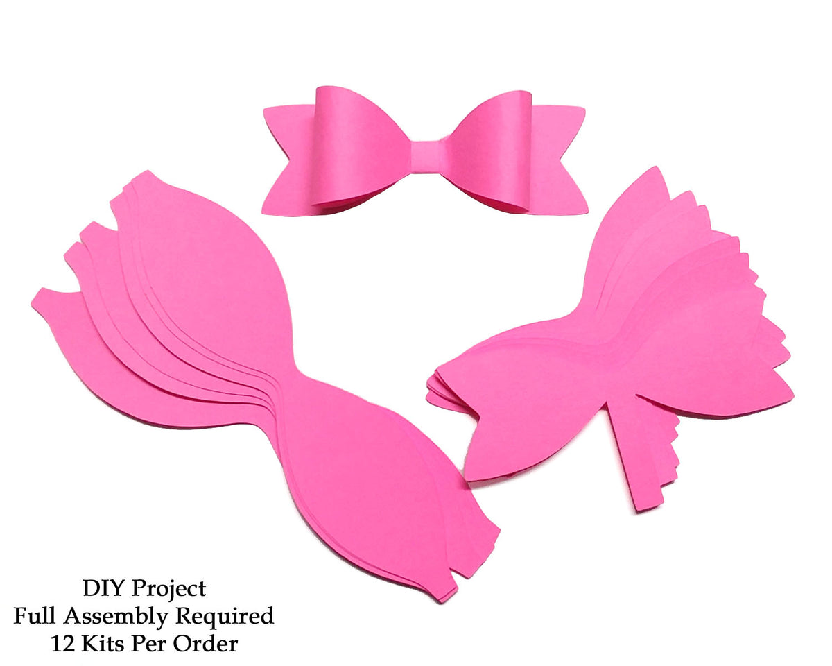 Pink Paper Bow DIY Set - 12 per order (Pricing for sizes vary) – DIY ...