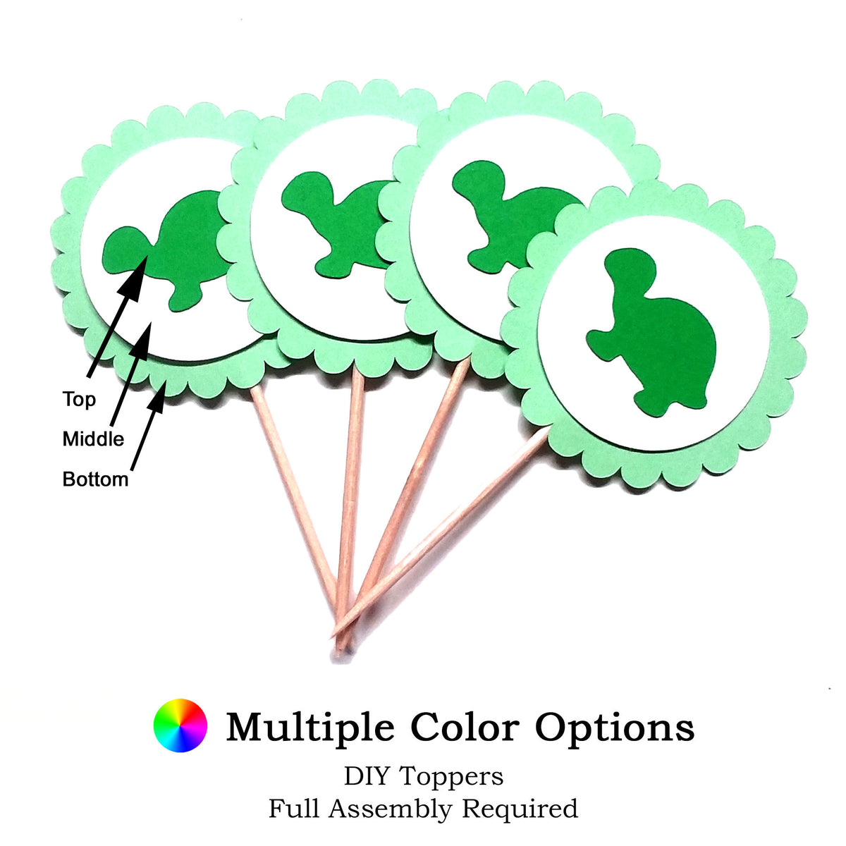 Turtle DIY Cupcake Toppers (12 kits per order) – DIY Paper Supply