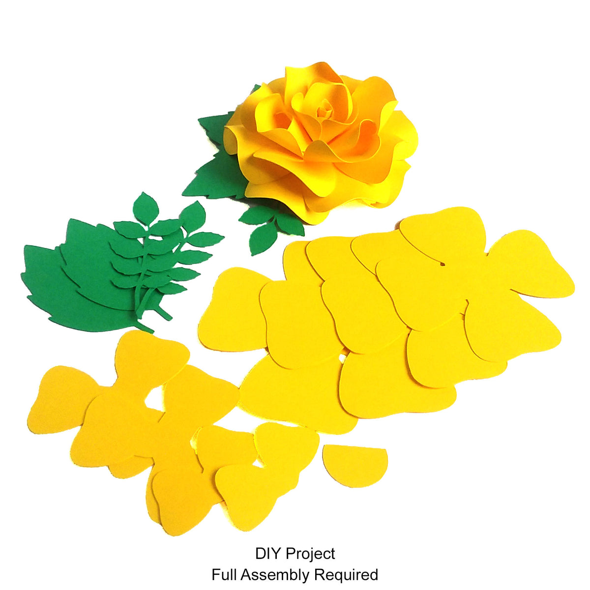 Yellow Paper Rose DIY Set - 12 per order (Pricing for sizes vary) – DIY ...