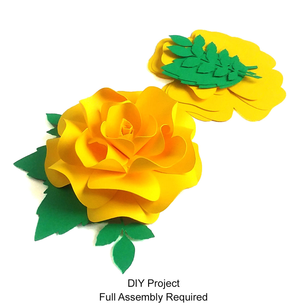 Yellow Paper Rose DIY Set - 12 per order (Pricing for sizes vary) – DIY ...